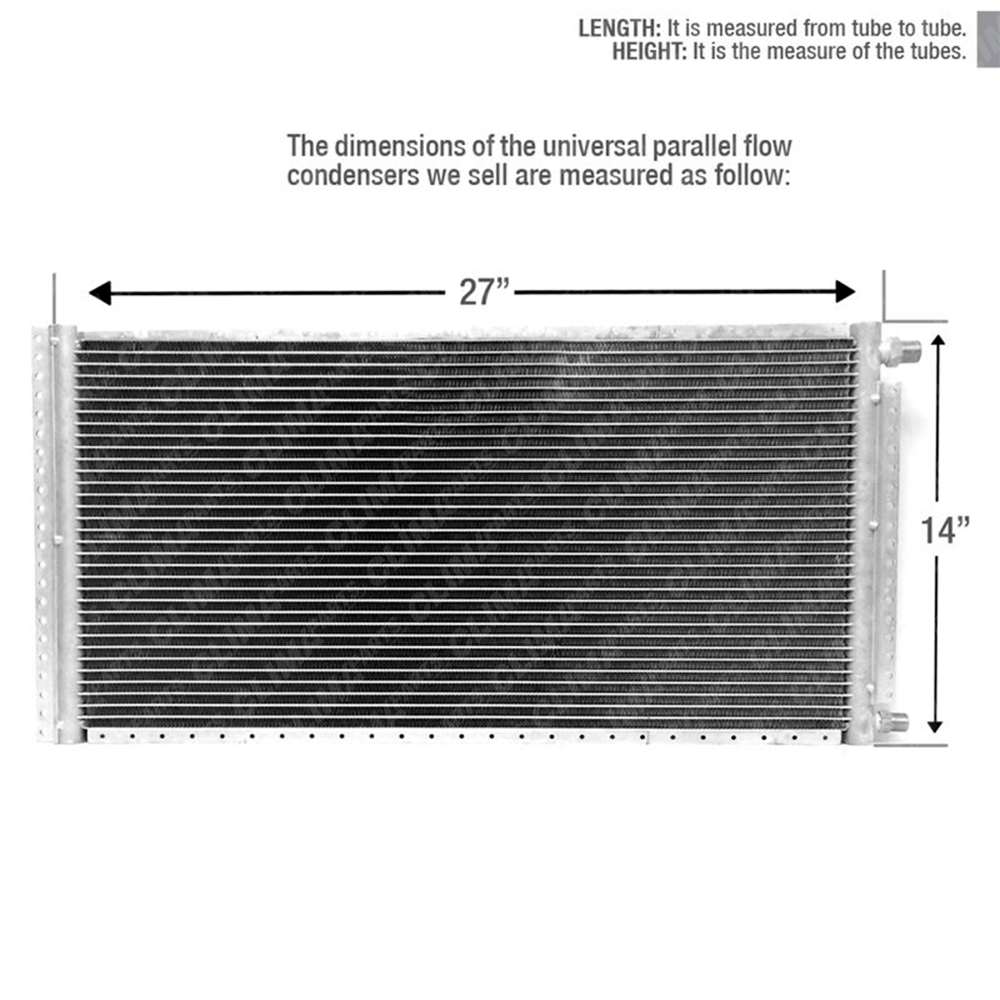 CNFP1427 A/C Universal Condenser Parallel Flow 14 x 27 O-ring #6 And