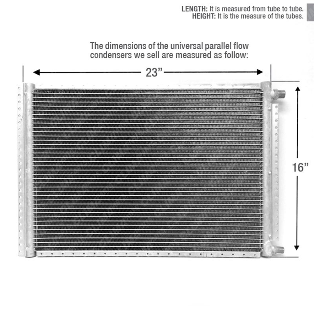CNFP1623 A/C Universal Condenser Parallel Flow 16 x 23 O-ring #6 And